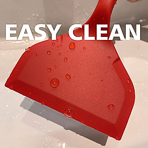 Silicone Tamagoyaki Spatula Japanese Omelette Spatula Wide Silicone Pancake Spatula Nonstick Heat-Resistant Pancake Shovel for Egg, Fish, Burgers, Steak and Pizza，Black