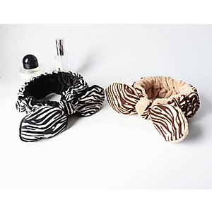 OSOPLAY 2 PCS Women Animal Leopard Print Hairband Makeup Bowknot Headband Elastic Stretch Head Wrap for Skincare Spa Shower (Stripe)
