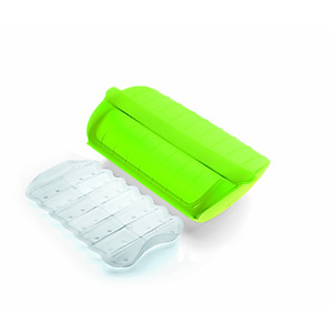 Lekue 1-2 Person Steam Case With Draining Tray and Bonus 10 Minute Cookbook, Green