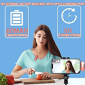 JIIFO Lavalier Microphone for iPhone iPad(2 TX + 1 RX + Charging Case),Wireless Clip Mic,Plug-Play Microphone for iPhone Video Recording,Interview Live Stream,Podcast,YouTube,TikTok(Pink)