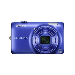Nikon COOLPIX S6300 16 MP Digital Camera with 10x Zoom NIKKOR Glass Lens and Full HD 1080p Video (Blue)