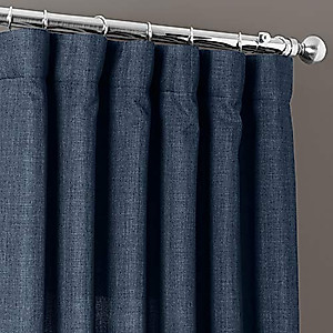 HPD Half Price Drapes Italian Faux Linen Curtains for Bedroom 50 X 108 (1 Panel), FLCH-FM20103-108, Sergeants Blue