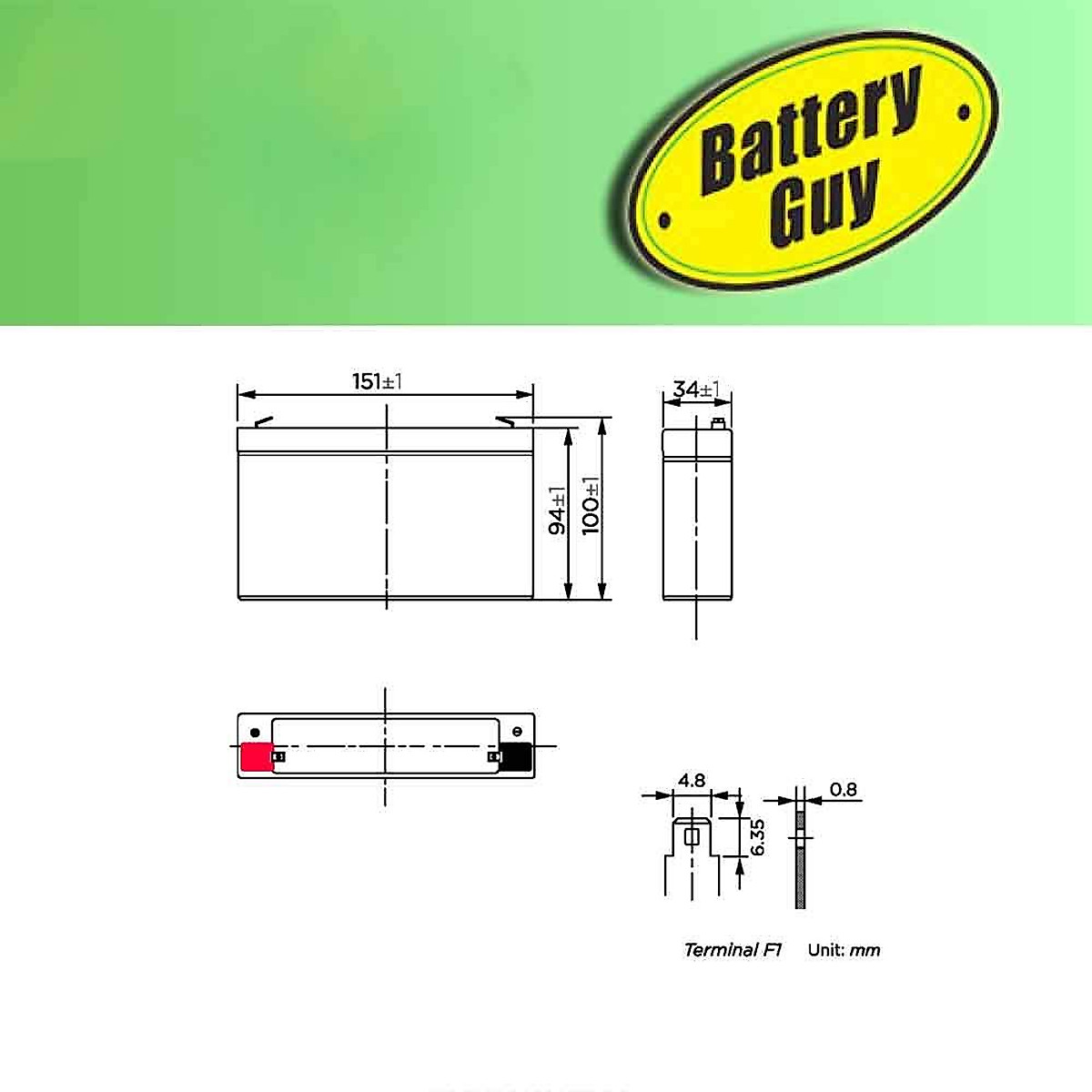 BatteryGuy UB670K Replacement 6V 7Ah SLA Battery Brand Equivalent (Rechargeable) - Qty of 1