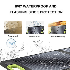 Solar Panel 100W, Foldable Solar Charger Kit, IP67 Waterproof for Portable Power Station, Off-Grid Power, Outdoor Adventures and Emergency