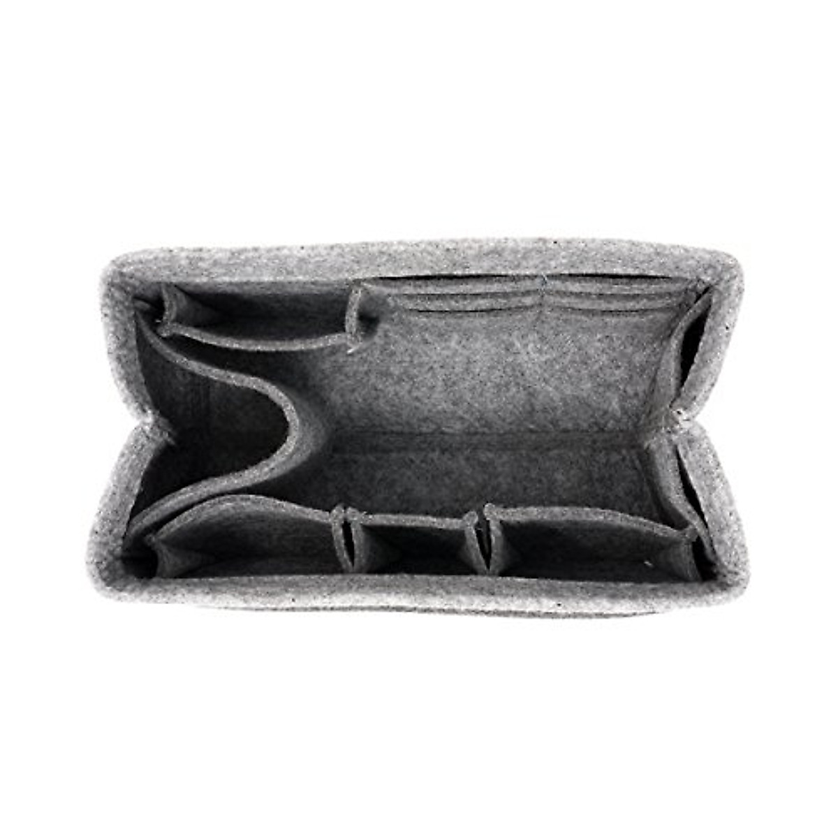 SORTE. Lightweight Felt Purse Insert Organizer With Credit Card Slots For Handbag & Tote Bag… (Grey)
