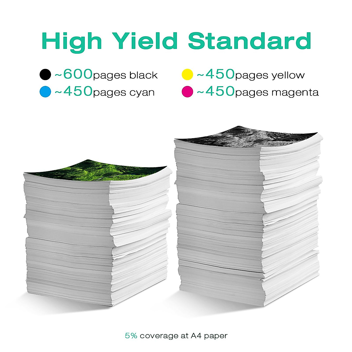 fannster 62XL Toner cartridges Filled for Inkjet Printer for HP 62 Ink 62XL Remanufactured Ink Cartridge Work with Envy 5540 5660 7640 7645 (1Black,1Color)