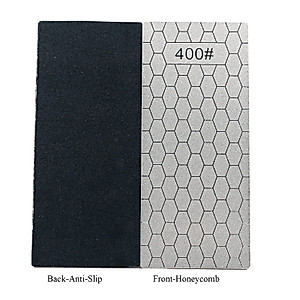 Jewboer 4 Pieces Diamond Sharpening Stone Set,Diamond Lapping Plate Coarse/Medium/Fine Grit Sharpener,400/600/1000/1200 Grit