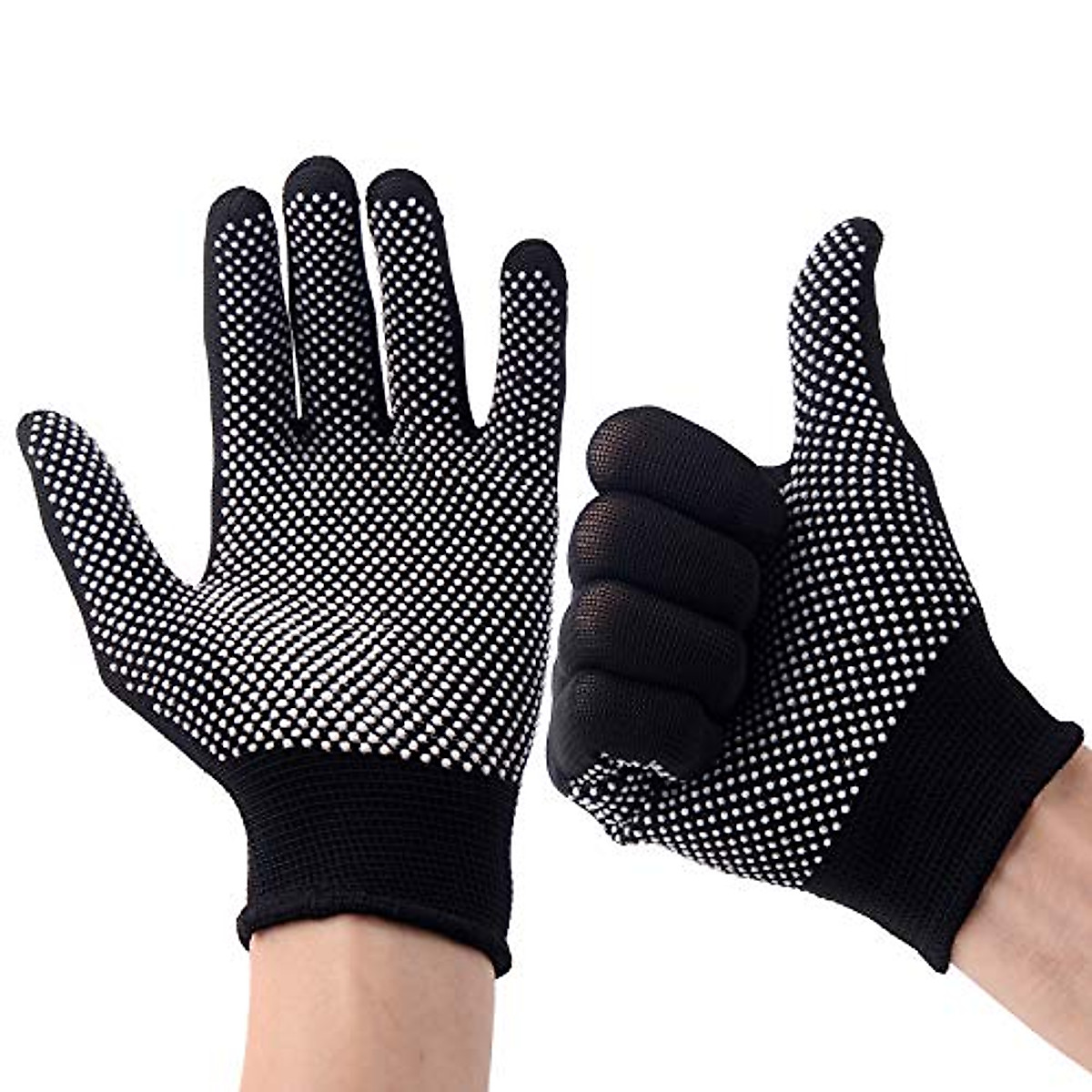 COOHORN 24Pcs Work Glove Liners Dry Hand Anti-slip Dots Coating Knitted Working Glove - Stretchy Cloth Glove for Fishing Grilling Warehouse Garden Painting - Thin Moist Breathable Work Glove, 12Pairs