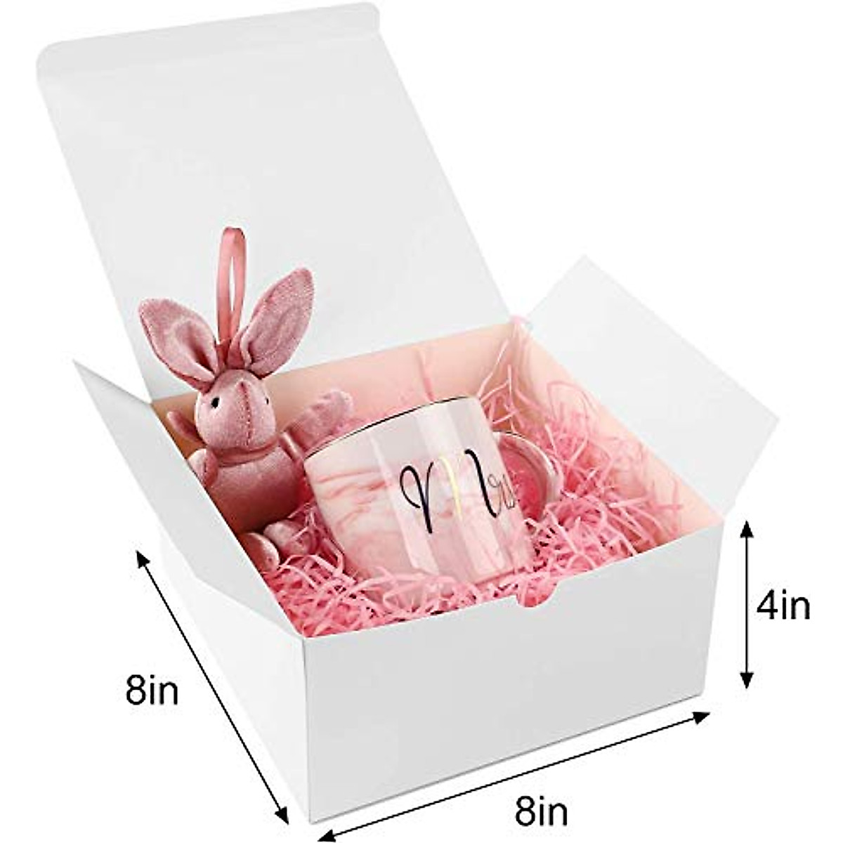 Moretoes White Gift Boxes 12 Pack 8x8x4 Inch, Paper Gift Box with Lids for Wedding Present, Bridesmaid Proposal Gift, Graduation, Holidays, Birthday Party Favor, Engagements and Valentine's Day