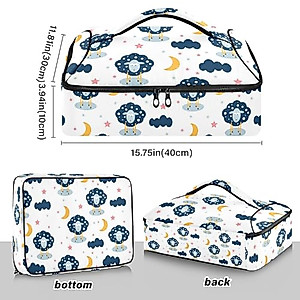 Kcldeci Insulated Thermal Food Carrier Insulated Casserole Carrier for Hot or Cold Food,Geometric Cover Insulated Tote Bag for Potluck Cookouts Parties Picnic,Lasagna Lugger