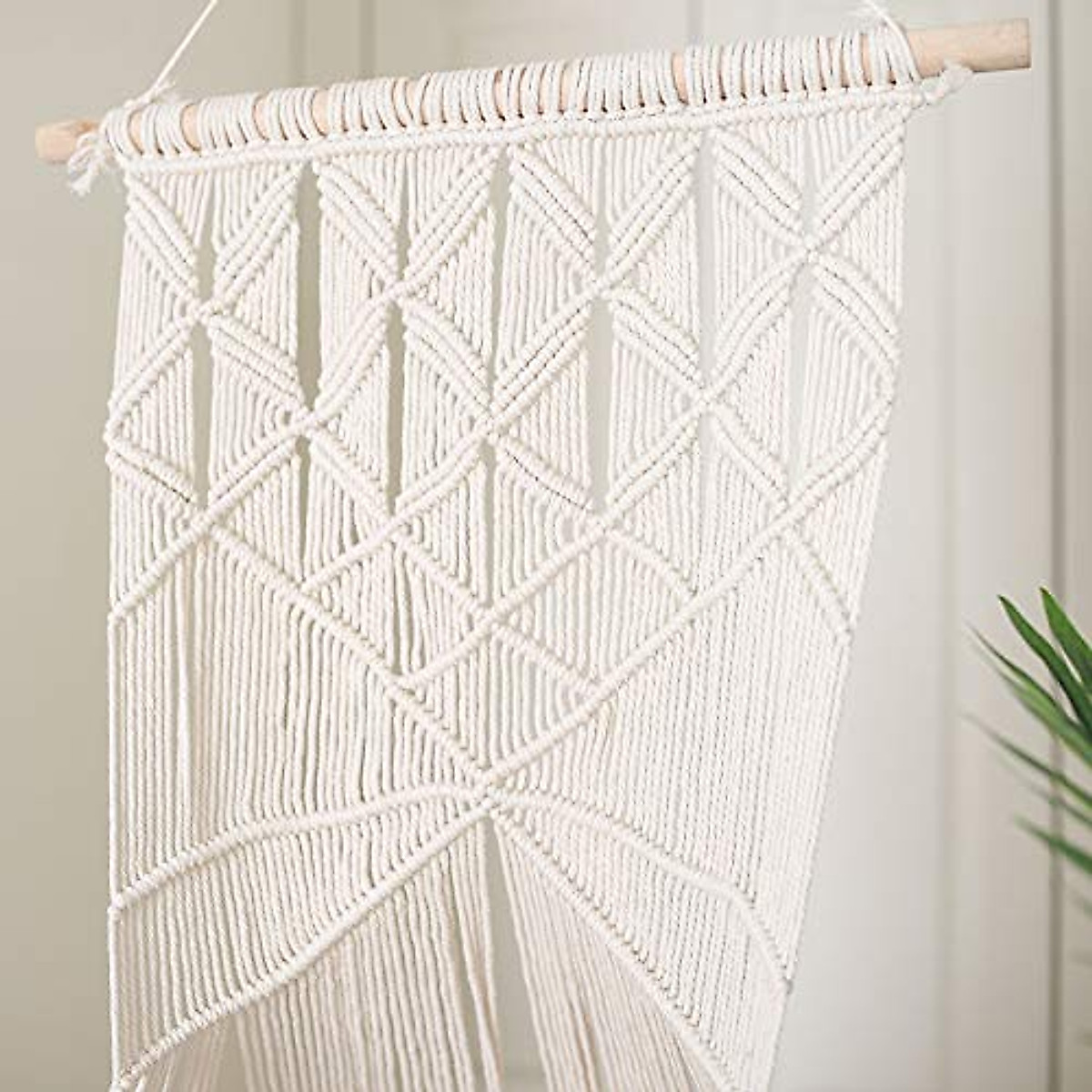 Cat Hand-Woven Hanging Hammock Basket, Cat Hammock Chair, Pet Hanging Basket Chair, Cat Bed Cotton Rope Weaving Macrame Pet Hammock Indoor Outdoor Garden Yard Theme Decoration (A, White)