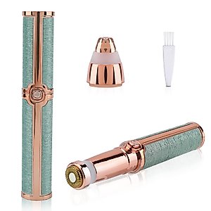 Facial Hair Removal for Women, Number-one 2 in 1 Eyebrow Epilator Electric Painless Facial Hair Remover, Rechargeable Waterproof Shaver with Built-in LED Light for Peach Fuzz Eyebrow Lip Hair