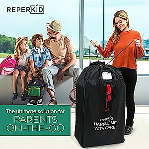 Reperkid Large Double Stroller Bag for Airplane Travel – Stroller Bag, Stroller Travel Bag, Stroller Bag for Airplane – Jogging Stroller - Black Sizeable and Water-Resistant Stroller Travel Bag with Adjustable Carry Straps