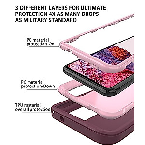 Guirble for Samsung Galaxy S20 Case,Shockproof Dropproof Galaxy S20 Case,Heavy Duty Protective for Samsung S20 Case 6.2 Inch (Purple/Pink)