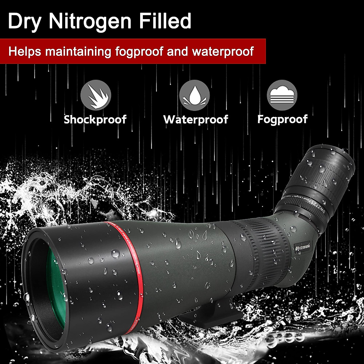 Astromania 16-48x65AE 45 Degree Angled Spotting Scope with Tripod, Carry Bag, Scope for Camping Bird Watching Wildlife Scenery