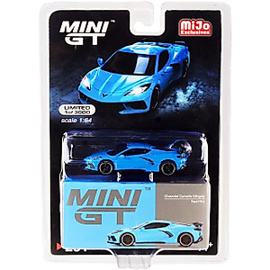 TRUE SCALE miniatures 2020 Chevy Corvette C8 Stingray Rapid Blue Limited Edition to 3000 Pieces Worldwide 1/64 Diecast Model Car, MGT00251
