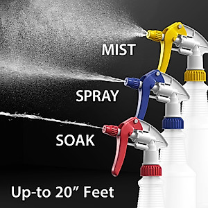 Bar5F Leakproof 5-Pack Heavy-Duty Chemical Resistant Nozzle Spray Heads Industrial and Household Window Cleaning Janitorial Supply Low-Fatique Trigger