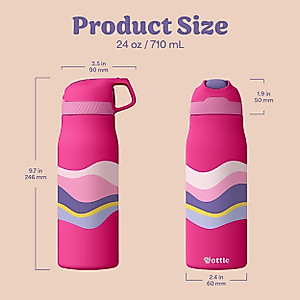 Ottle Cove Cruiser Stainless Steel Water Bottle - 24 oz Insulated Flask with Leak Proof Lid BPA-Free - Reusable Gym Water Bottle for Travel, Camping & Sports - Classic Wave