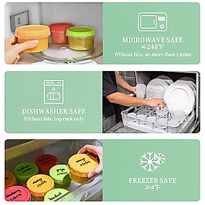 TOFLEN Reusable Small Freezer Containers 8 Oz Plastic Food Storage Containers with Screw On Lids, Leakproof & Airtight, Freezer Safe, Dishwasher Safe, Set of 12 Multicolor