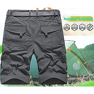 Kolongvangie Men's Lightweight Quick Dry Shorts Work Breathable Tactical Combat Training Water Sweat Resistant Cargo Short