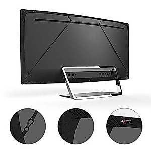 Indoor TV Set Cover, Soft Lycra Fabric Universal 55“ Flat Screen Dust-proof Protector (55", Black)