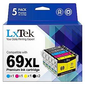 LxTek Remanufactured Ink Cartridge Replacement for Epson 69 to use with Stylus CX6000 CX8400 NX400 NX410 NX415 NX515 Workforce 600 610 615 1100 Printer (2 Black, 1 Cyan, 1 Magenta, 1 Yellow)