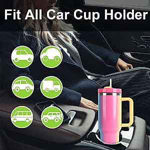 AFINSEA 40oz Tumbler with Handle,Insulated Tumbler with Lid and Straw,Double Wall Vacuum Stainless Steel Travel Mug Iced Coffee Car Cup for Hot and Cold Beverage(Fairyland Pink)