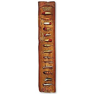 Open Road Brands Handmade Fishing Lure Chart Wood Wall Decor - Fishing Wall Art for Cabin, Lake House or Man Cave