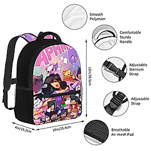 YAOJIAADM Anime Backpack Schoolbag 3D Printed Large Capacity Waterproof Nylon Backpack Adjustable Shoulder Strap Suitable for Travel Picnic Black