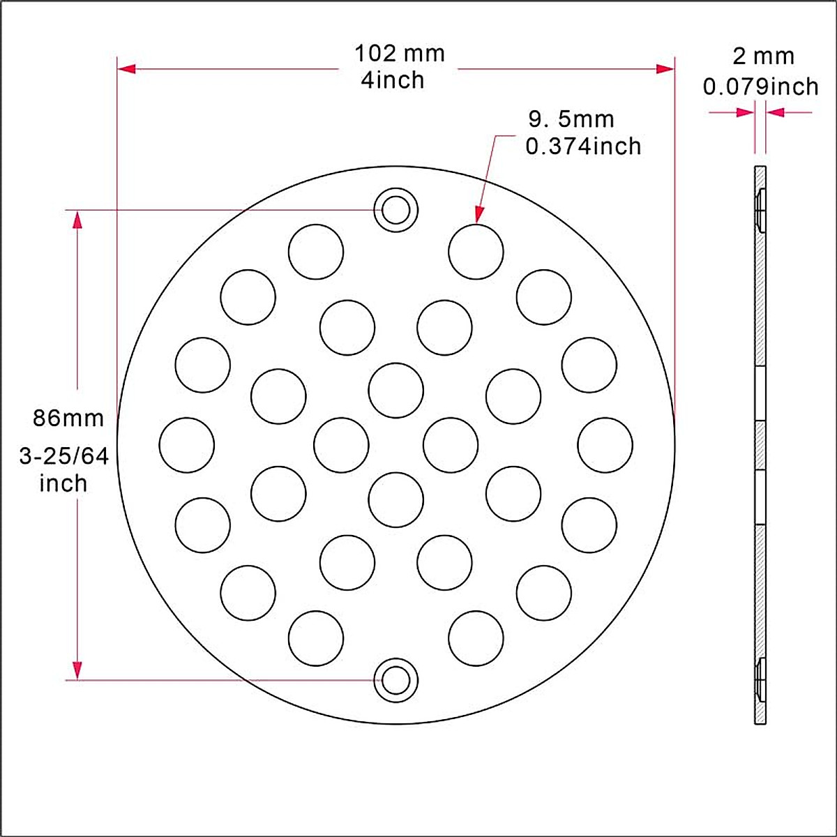 Bropury 4-Inch Screw-in Shower Strainer Drain Cover Replacement Hair Floor Strainer Floor Drain Floor Drainer Cover Bathtub Drain Strainers (White)