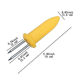 10 Pack Corn On The Cob Holders Stainless Steel Corn Holders Corn on The Cob Skewers for BBQ Twin Prong Sweetcorn Holders Home Cooking Fork Prong