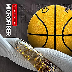 CtopoGo Basketball 29.5" PU Leather Street Basketballs Streetball for Indoor Outdoor Games, Official Size 7 Basketballs Training/Match Basketball (Yellow)