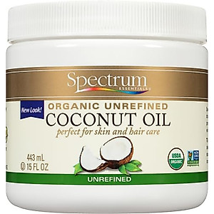 Spectrum Essentials Organic Virgin Coconut Oil, Unrefined, 15 Oz (Packaging May Vary)