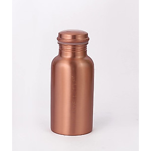 BUYERWELL 100% Pure Copper Water Bottle 17 Oz Copper Bottle Water with Lid – Ayurvedic Copper Water Bottle – Copper Water Vessel - Drink More Water Bottle – Small -Leak Proof - Seamless Matt Finish