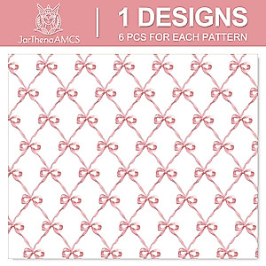 JarThenaAMCS 6 Sheets Pink Bow Wrapping Paper -Not Roll- Gift Wrap Paper Folded Flat Large Craft Paper for Birthday Baby Shower Party Supplies, 27.6 x 39.4 Inch