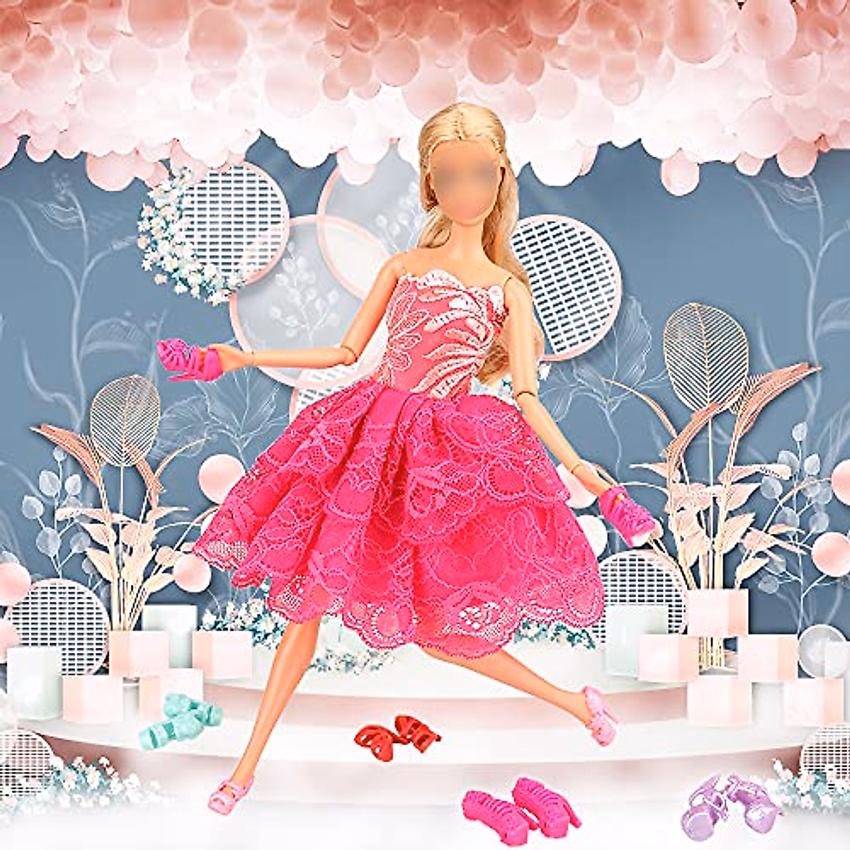 Miunana 50 Pairs Doll Shoes High Heel Shoes Doll Boots Flat Shoes Set for 11.5 inch Girl Dolls Fashionista Shoe Lots