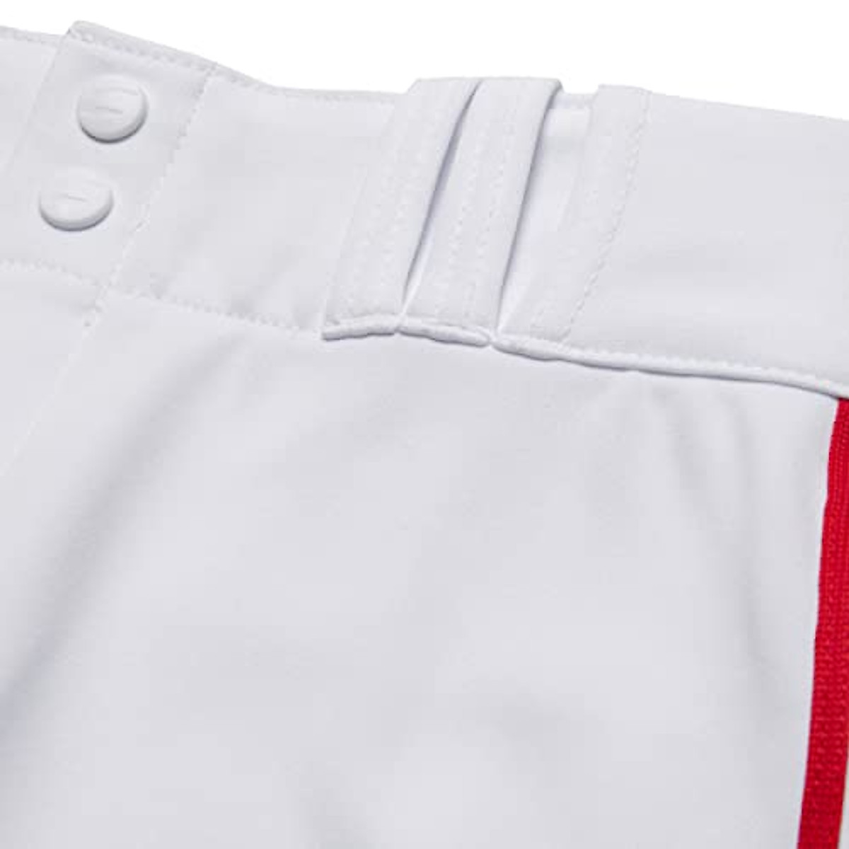 CHAMPRO womens Low-rise Youth Softball With Tournament Traditional Low Rise Pant w Braid, White, Scarlet Pipe, Small US