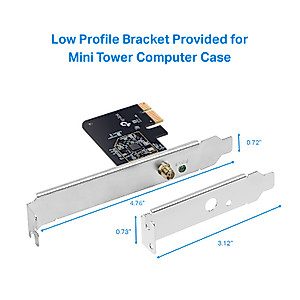TP-Link PCIe WiFi Card AC600 for Desktop PC, Dual Band Wireless Internal Network Card(Archer T2E) High-Gain Antenna, MU-MIMO, WPA3, Low Profile, Supports Windows 10/11