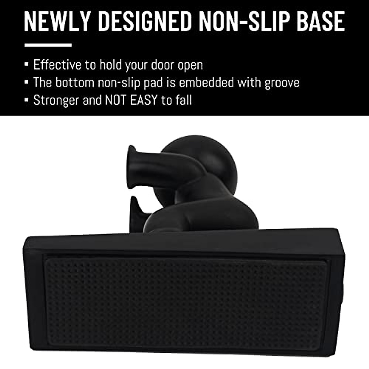 Cute Door Stopper, Decorative Door Stop, Protects Your Floors, Black, 1 Pack (Patented)