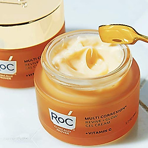 RoC Multi Correxion Revive + Glow 10% Vitamin C Blend Face Moisturizer, Anti-Aging Gel Cream for Instant Glow, Hypo-Allegenic & Oil-Free Skin Care,1.7 Ounce