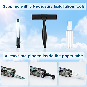 DKTIE Static Cling Decorative Window Film with Installation Tools Non Adhesive Privacy Film Stained Glass Window Film for Bathroom Shower Door Heat Cotrol Anti UV 17.7 x 78.7 Inch