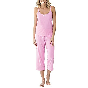PajamaGram Womens Pajama Sets - Summer Pajamas For Women, Pink Polka Dot, LG