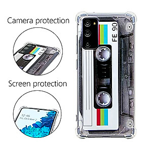 FAteamll Case for Galaxy S20 FE 5G,with Reinforced Corners TPU Soft Bumper Retro Cassette Tape Case Compatible with Samsung Galaxy S20 FE 5G
