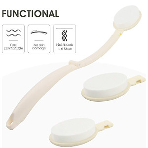 LFJ Lotion Applicator with Long Curved Handle for Back,Legs,Feet Self Application of Sunscreen, Sunless Self-Tanning, Skin Cream, Acne