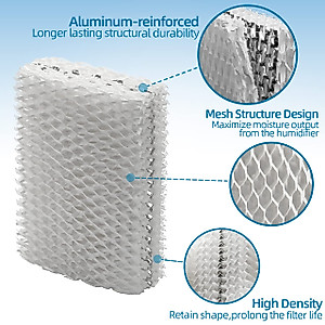 Alocs WF813 Humidifier Filter Replacement for Relion - RCM832 RCM-832N Procare PCWF813 Protec WF813 Equate EQ-2119-UL EQWF813 Cool Mist Humidifiers Wick Filters (Pack of 4)