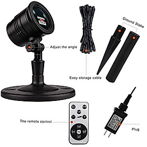 Christmas Projector Lights Outdoor, Led Christmas Laser Lights Landscape Spotlight Red and Green Star Show Waterproof with Remote Decorative Patterns for Indoor Outdoor Garden Patio Wall Holiday