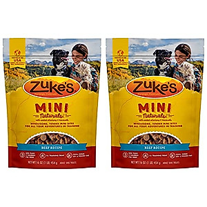 Zuke's Mini Naturals Dog Training Treats, Salmon Recipe, Soft Mini Dog Treats with Vitamins & Minerals, Made for All Breed (16 Ounce (Pack of 2))