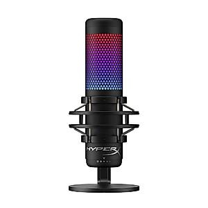 HyperX Cloud II - Gaming Headset, 7.1 Virtual Surround Sound – White/Pink & QuadCast S – RGB USB Condenser Microphone for PC, PS4, PS5 and Mac, Anti-Vibration Shock Mount, 4 Polar Patterns