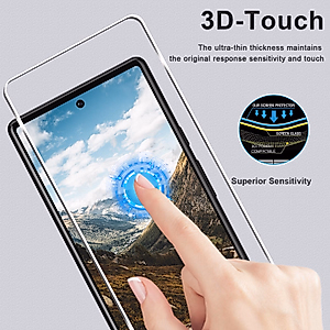 [3+3 Pack] Pixel 6 Screen Protector + Camera Lens Protector, HD Tempered Glass Film, Fingerprint Unlock, Anti-Scratch, Easy Installation, Bubble Free, 9H Glass Screen Protector for Google Pixel 6 5G
