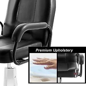 Barbers Chairs, Heavy Duty Hydraulic Reclining Salon Chair Spa Furniture Shampoo Reclining Extra Wider Seat Beauty Hair Salon Equipment